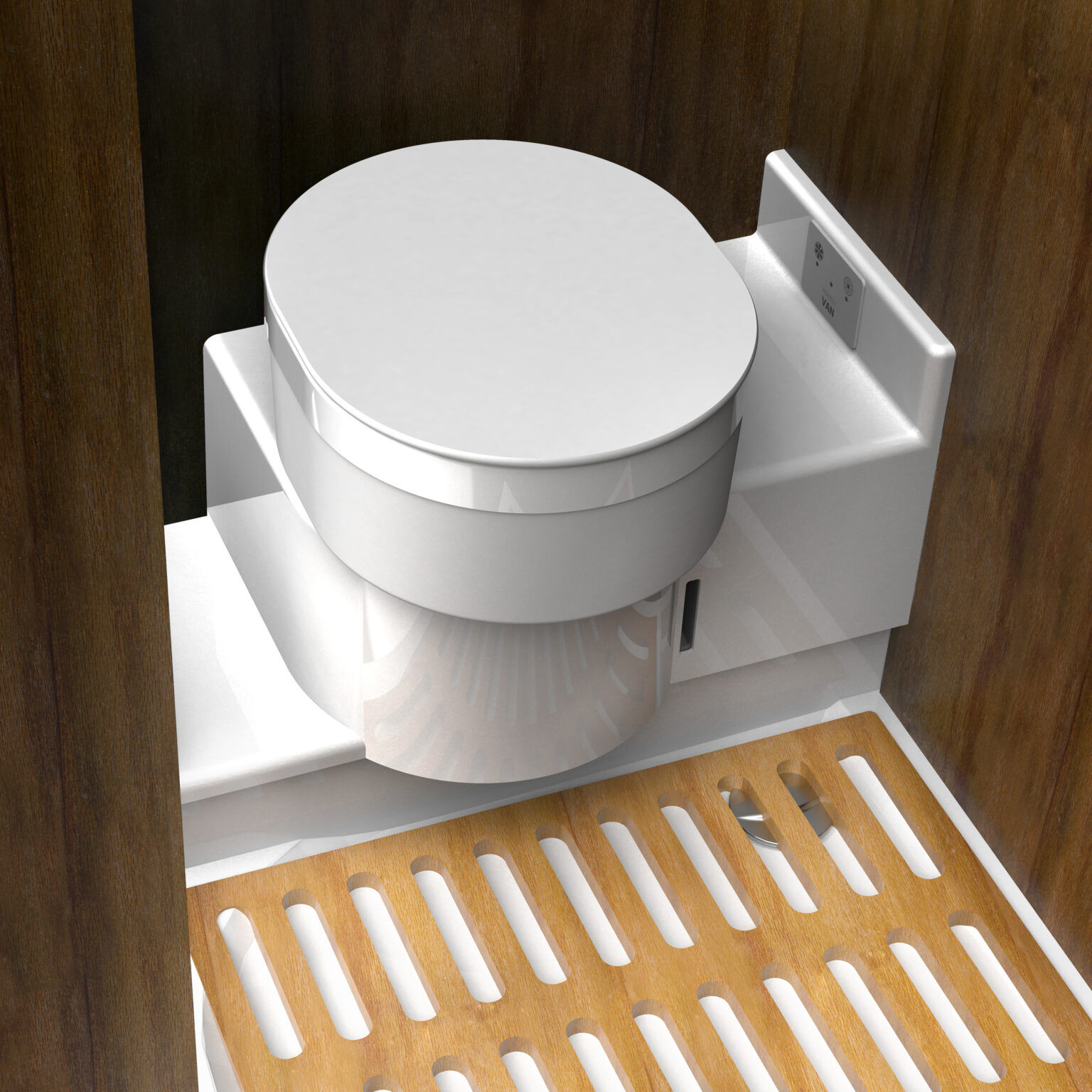 die Banktoilette gegen eine Trenntoillette auszutauschen: